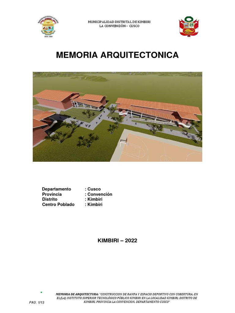 Memoria Descriptiva de Arquitectura | PDF