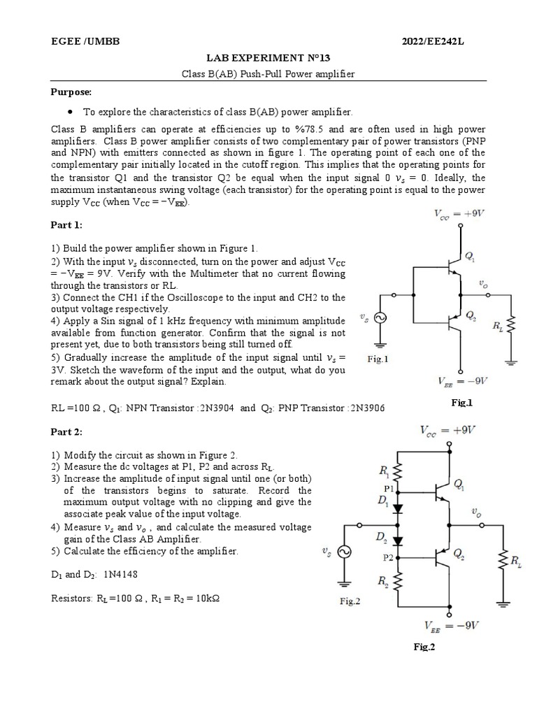 LAB13 Power Amplifier | PDF