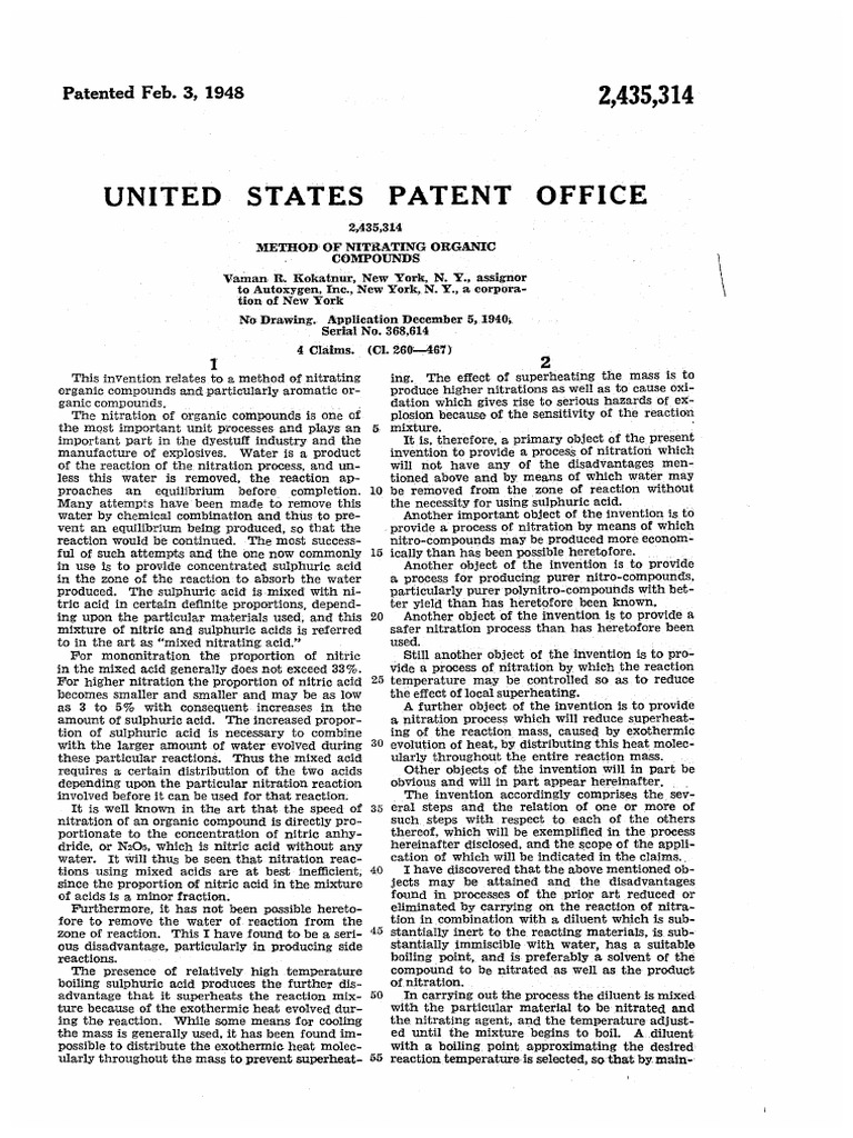 US2435314 TNT Nitration method | PDF