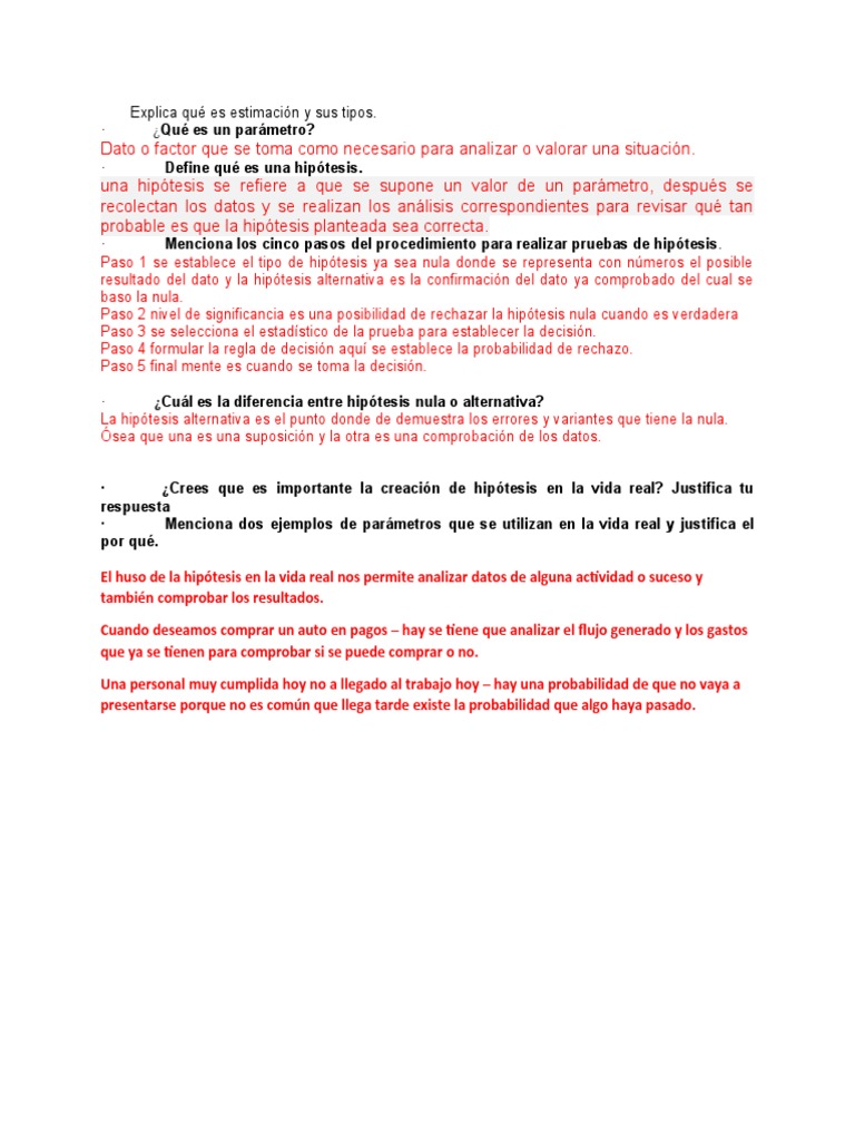 Explica Qué Es Estimación y Sus Tipos | PDF