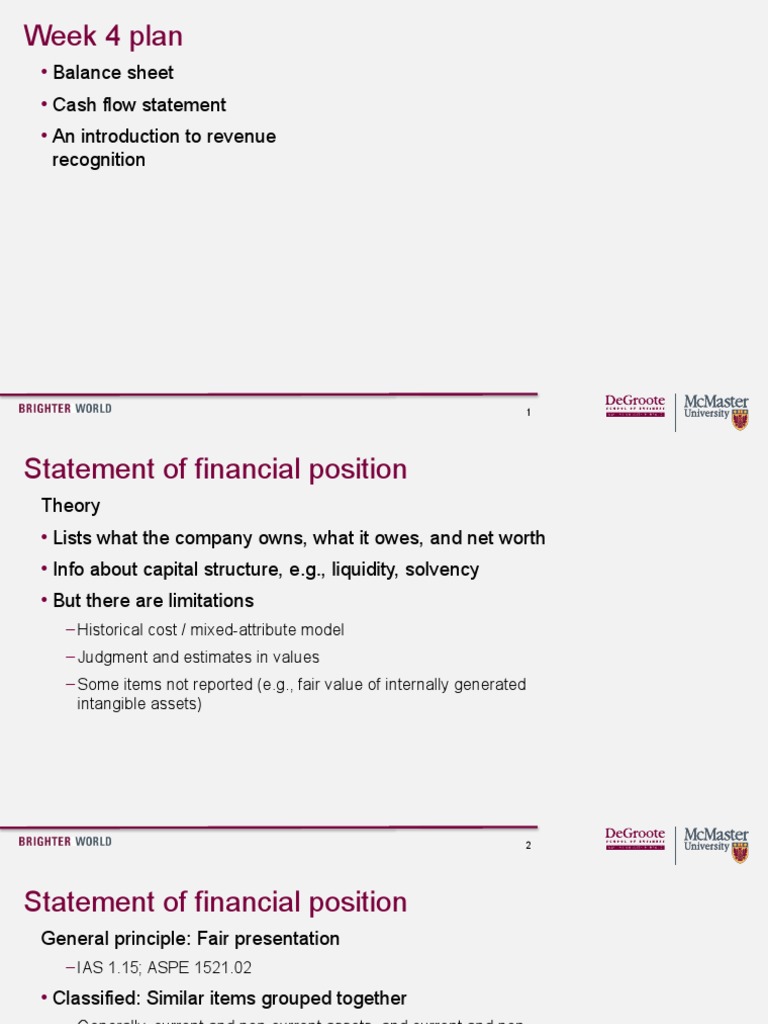 3AB3F19 Week4 Parts1to3 Balancesheet Cashflow Slides | PDF | Balance Sheet | Cash Flow Statement