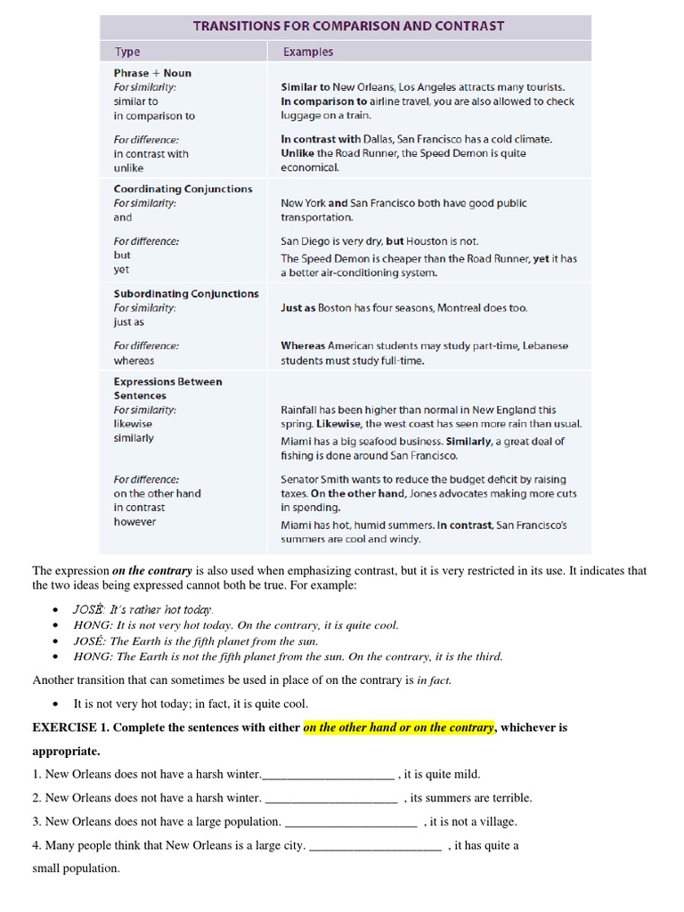 Compare and Contrast | PDF