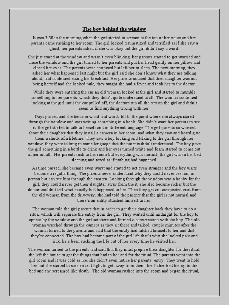 The Boy Behind The Window | PDF