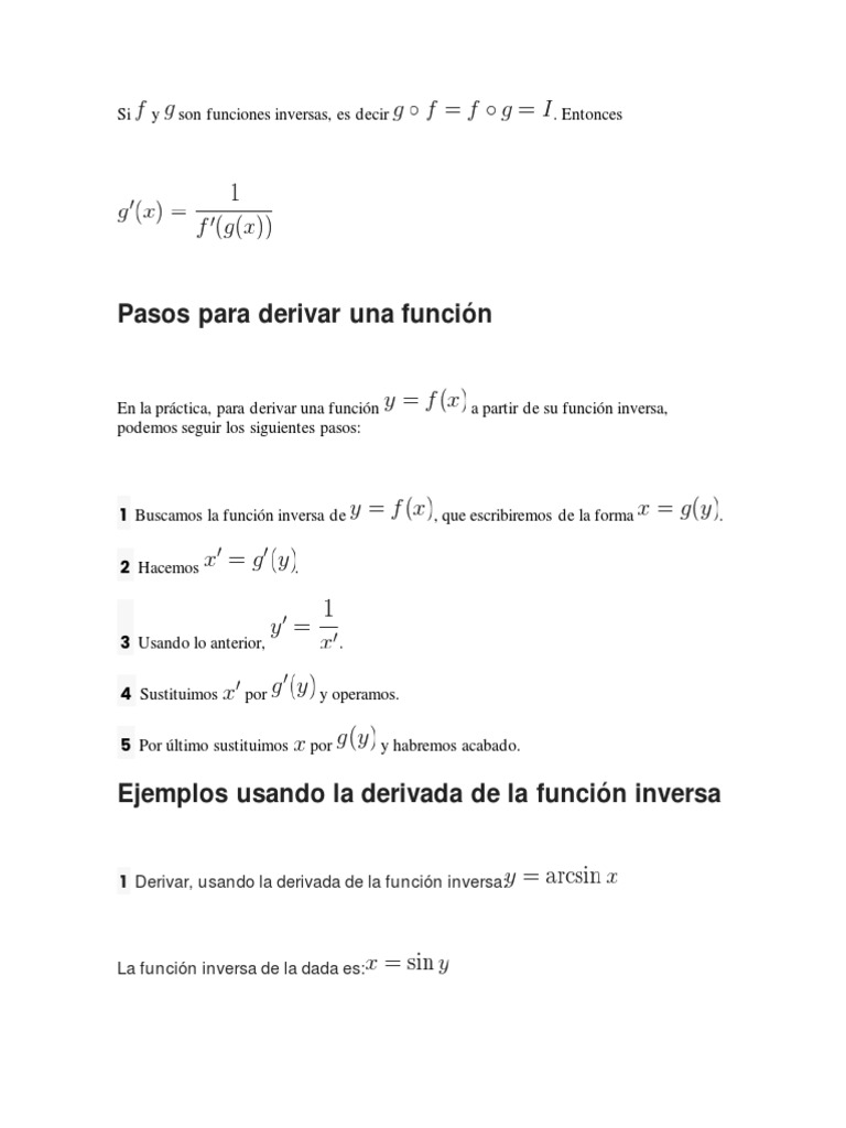 Derivada de La Función Inversa | PDF