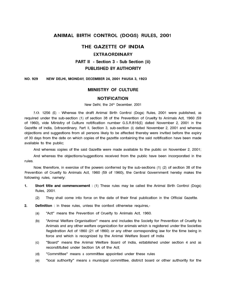ABC Dogs Rules 2001 | PDF | Animal Welfare | Cruelty To Animals