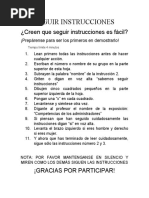 DINÁMICA Seguir Instrucciones | PDF