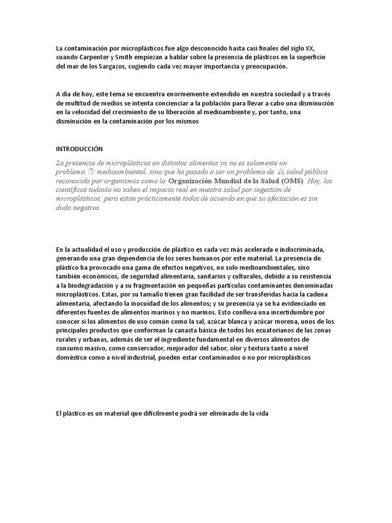 La Contaminación Por Microplásticos Fue Algo Desconocido Hasta Casi ...