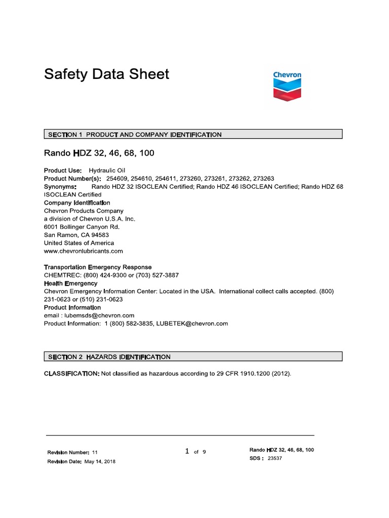 Rando HDZ Msds | PDF
