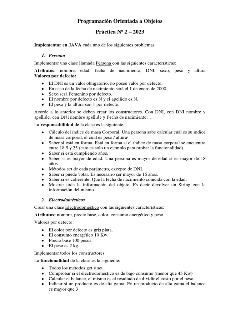 Practico 2 - 2023 JAVA | PDF