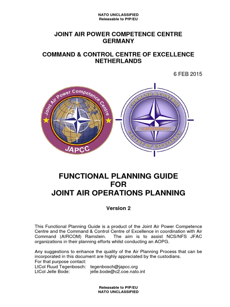 Functional Planning Guide For Joint Air Operations Planning | PDF ...