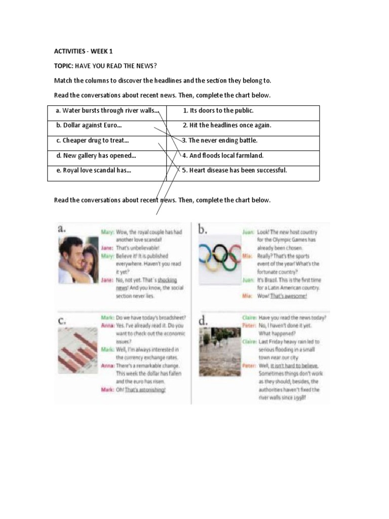Week 1 News Activities Guide | PDF