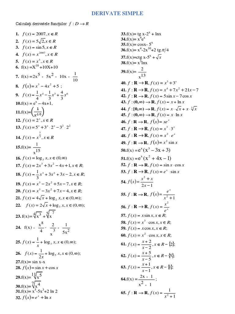 Derivate Simple | PDF
