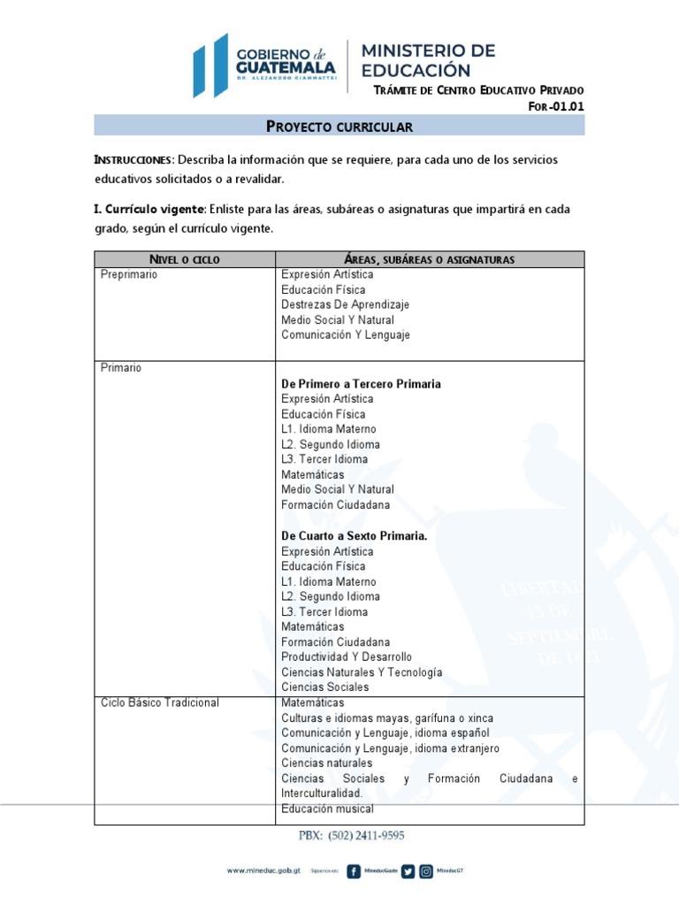FOR-01.01 Proyecto Curricular | PDF | Evaluación | Aprendizaje