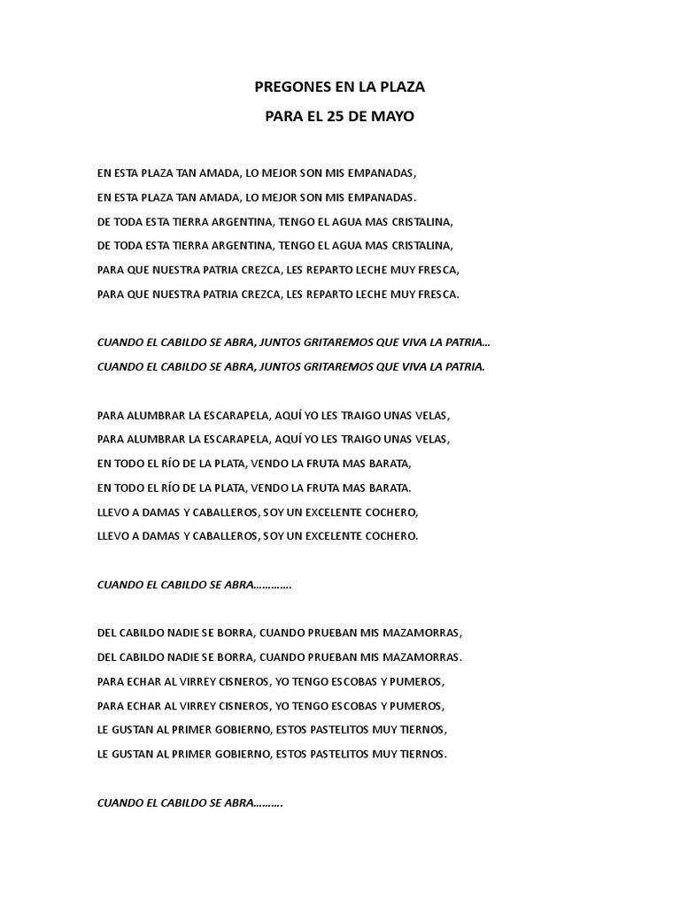 Pregones en La Plaza | PDF