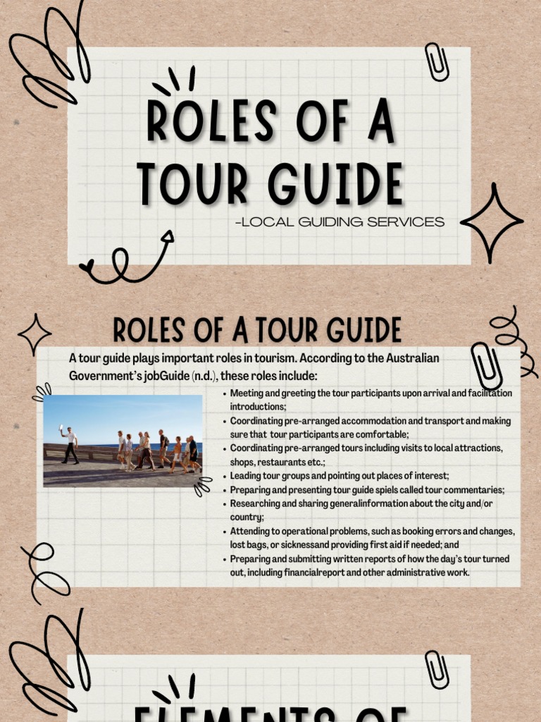 Roles of Tour Guideelements of Tour Guiding | PDF | Tourism
