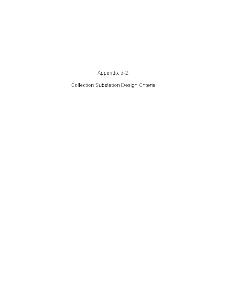 Appendix 5-2 - Collection Substation Design Criteria | PDF
