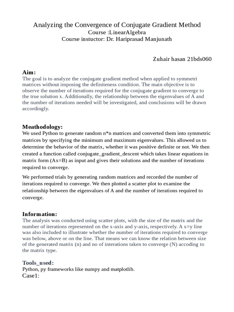 Analysis On Convergence of CGD | PDF
