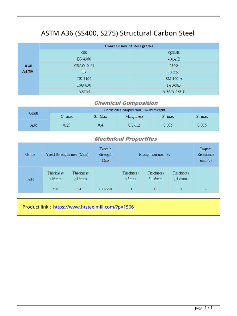 astm-a36-ss400-s275-structural-carbon-steel | PDF