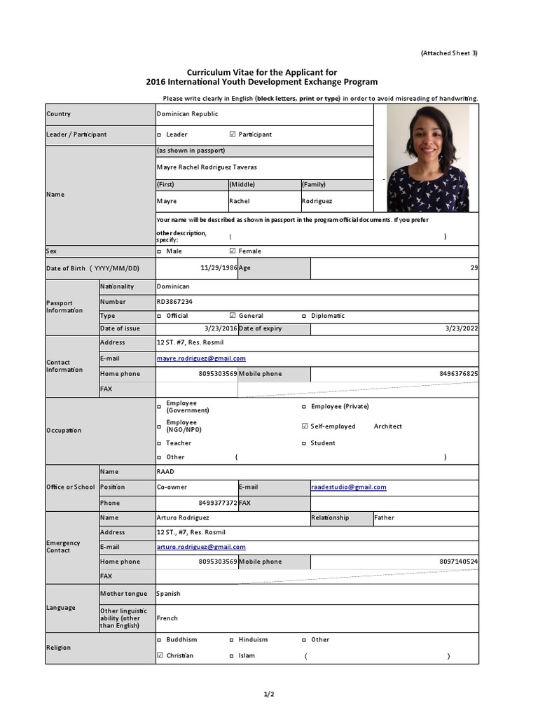 Formulario Aplicación 2016 INDEX | PDF | Criminal Record | Travel Visa