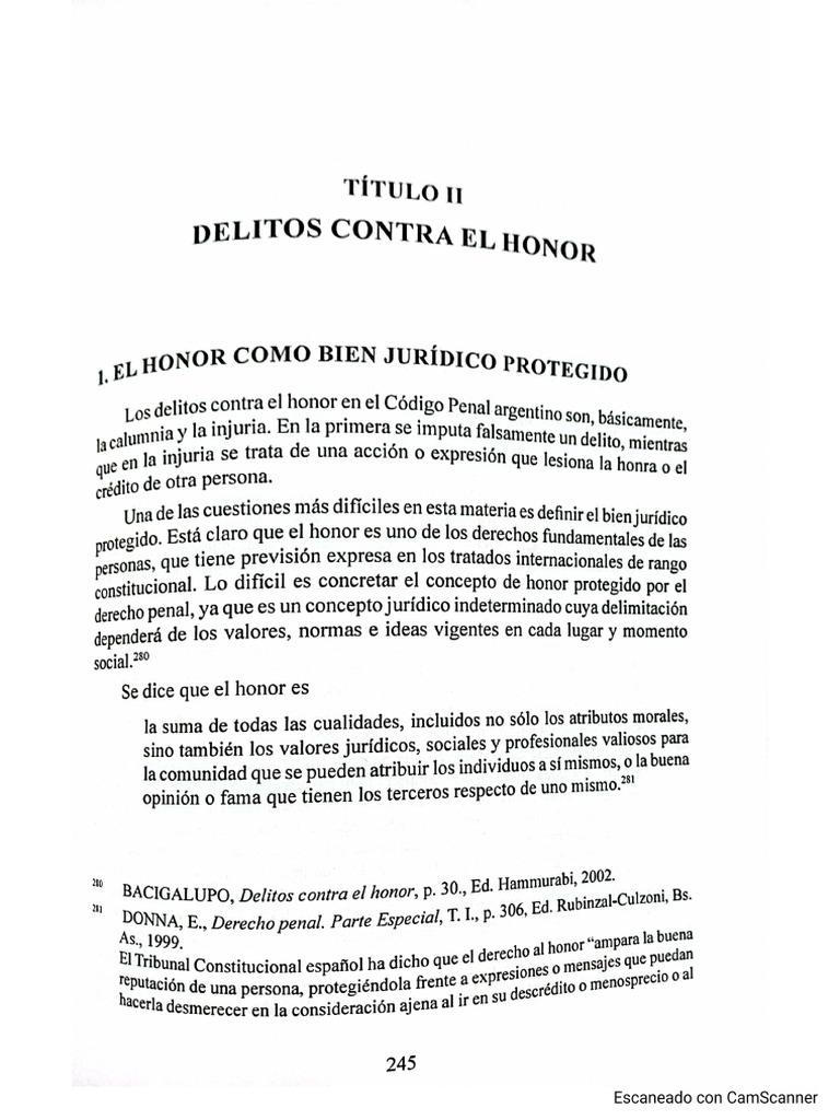 Delitos Contra El Honor. Gonzalo Molina | PDF