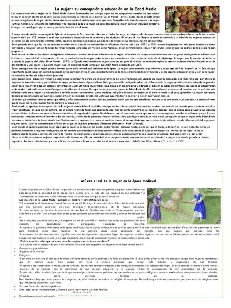 La Mujer en La Edad Media | PDF