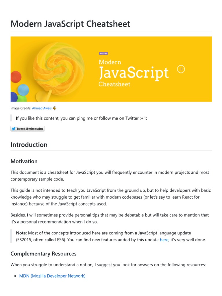 Js Cheat Sheet | PDF