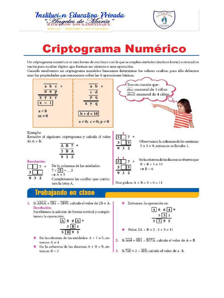 6to Grado - Criptoaritmetica | PDF