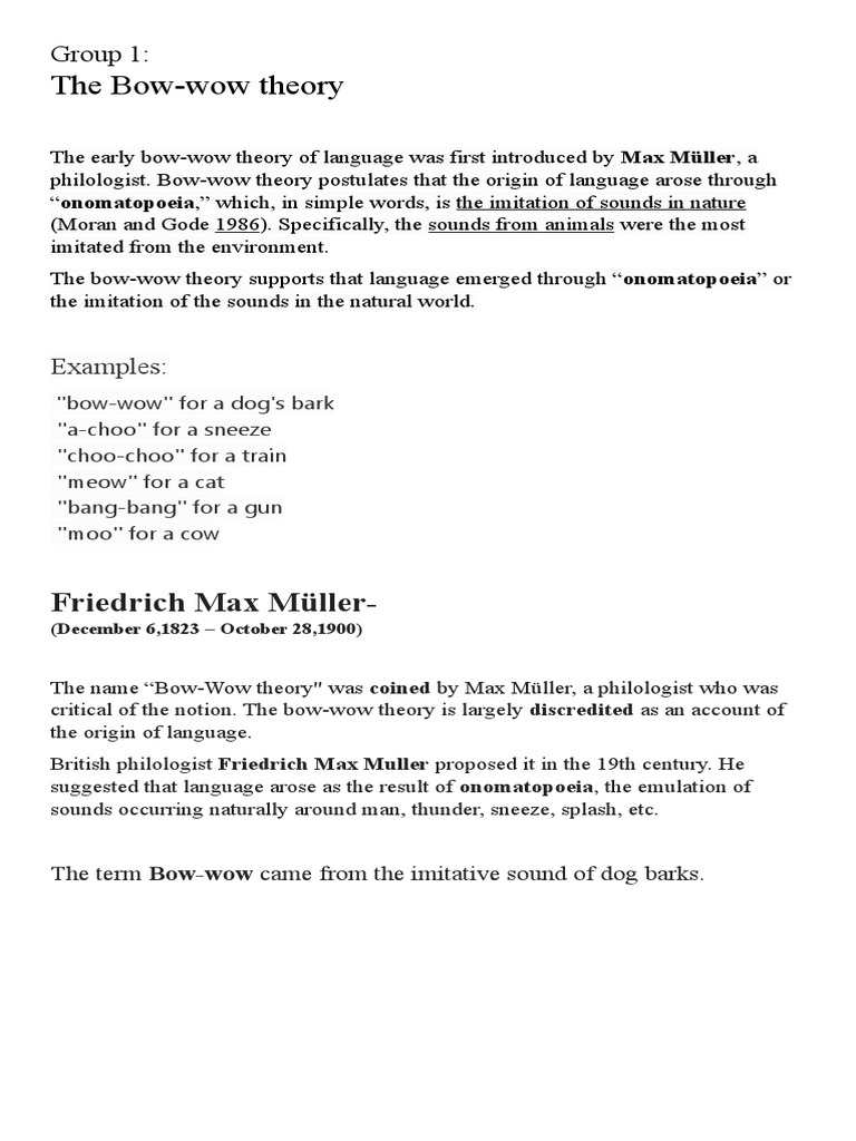 Bow-Wow Theory | PDF