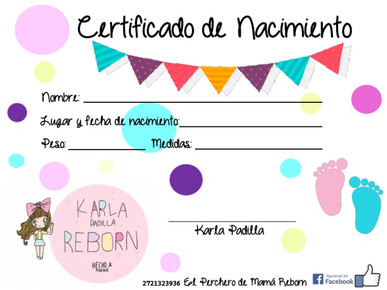 Certificado de Nacimiento Reborn | PDF