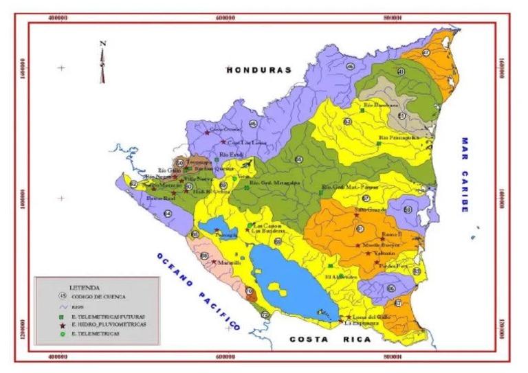Mapa Hidrografico de Nicaragua | PDF