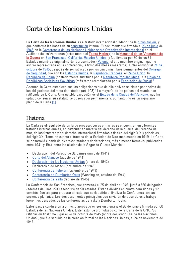 Carta de Las Naciones Unidas | PDF | Gobierno | Políticas globales