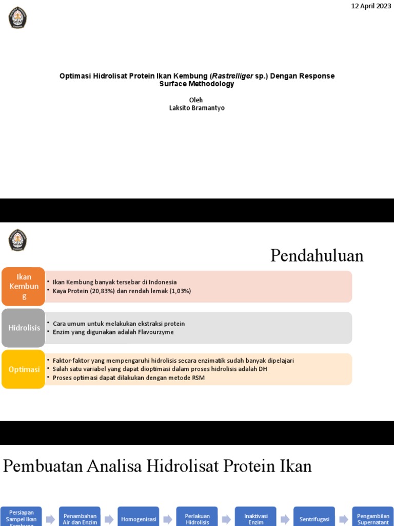 Optimasi Hidrolisat Protein Ikan Kembung (Rastrelliger SP) Dengan RSM | PDF