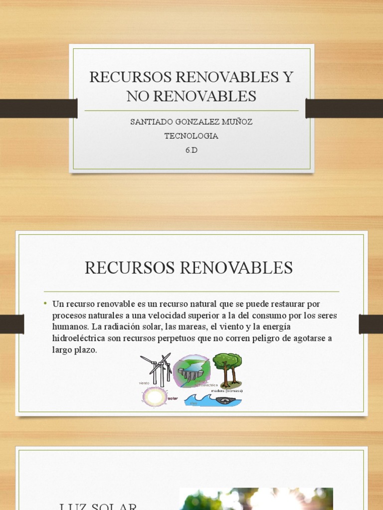 Recursos Renovables y No Renovables | PDF