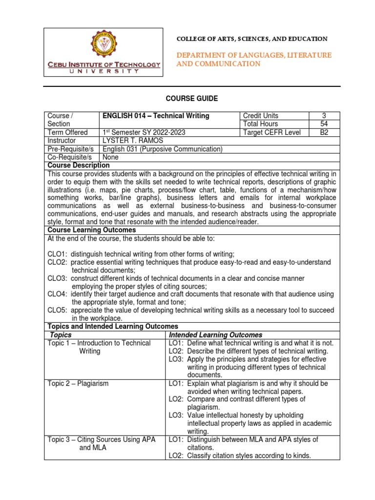 CEFR Based English 014 - Course Guide | PDF
