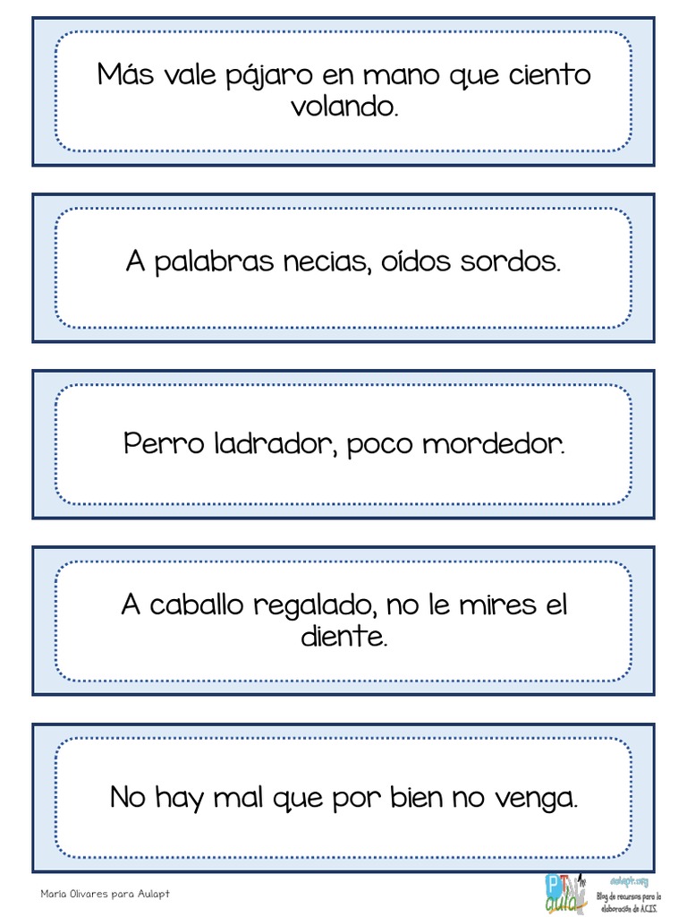 Tiras Emparejar Refranes | PDF