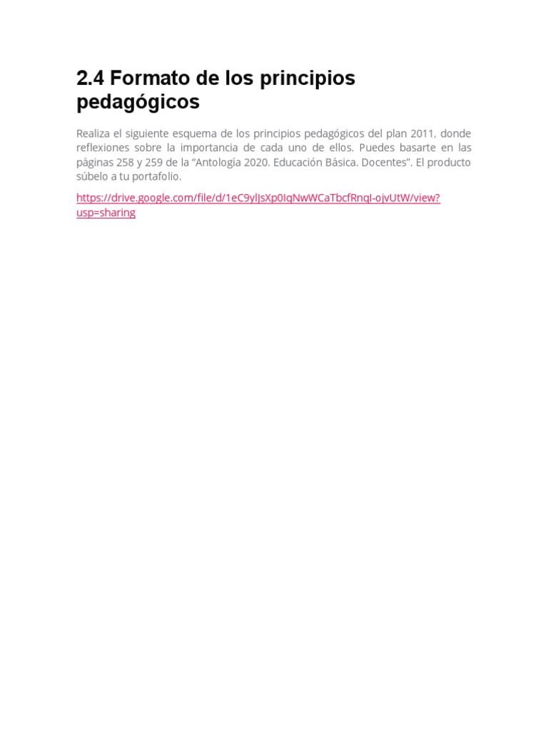 Esquema Principios Pedagogicos | PDF