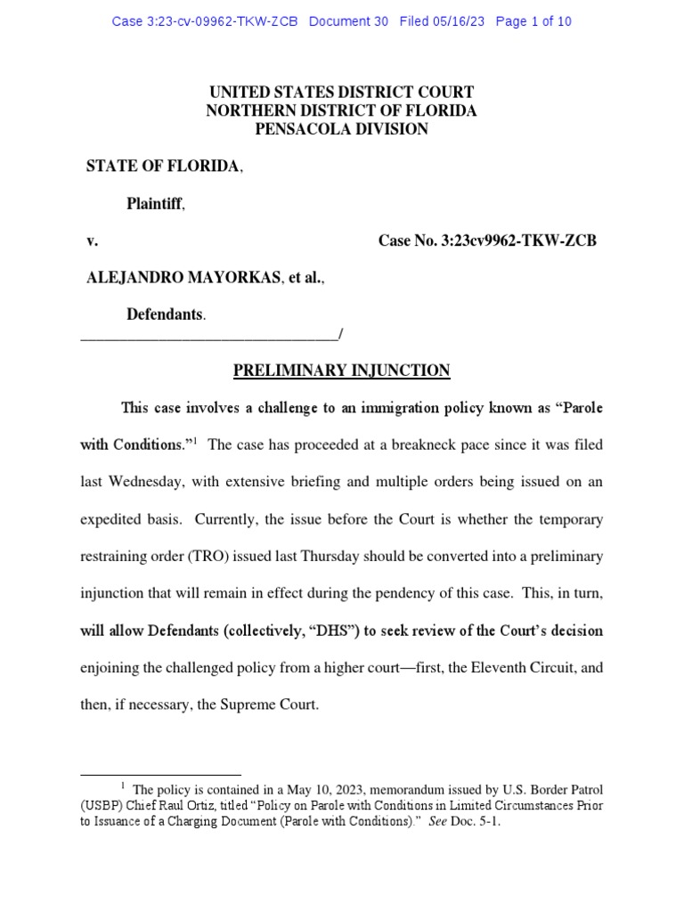 Ashley Moody Injunction | PDF