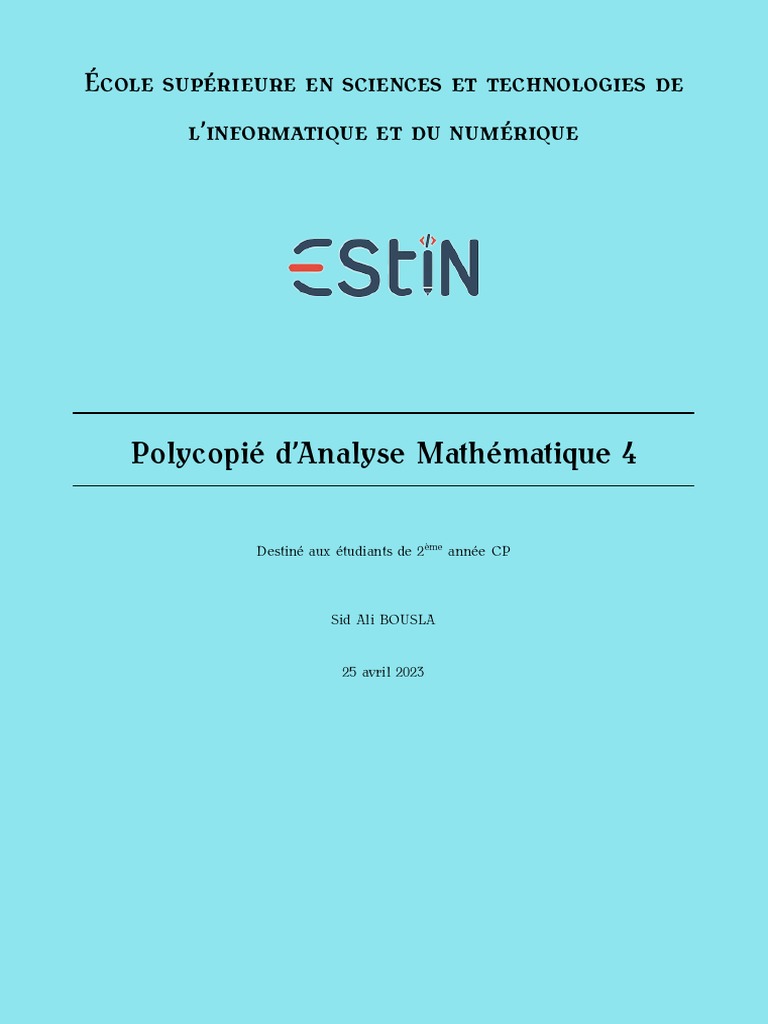 Fonctions Définies Par Les Intégrales | PDF