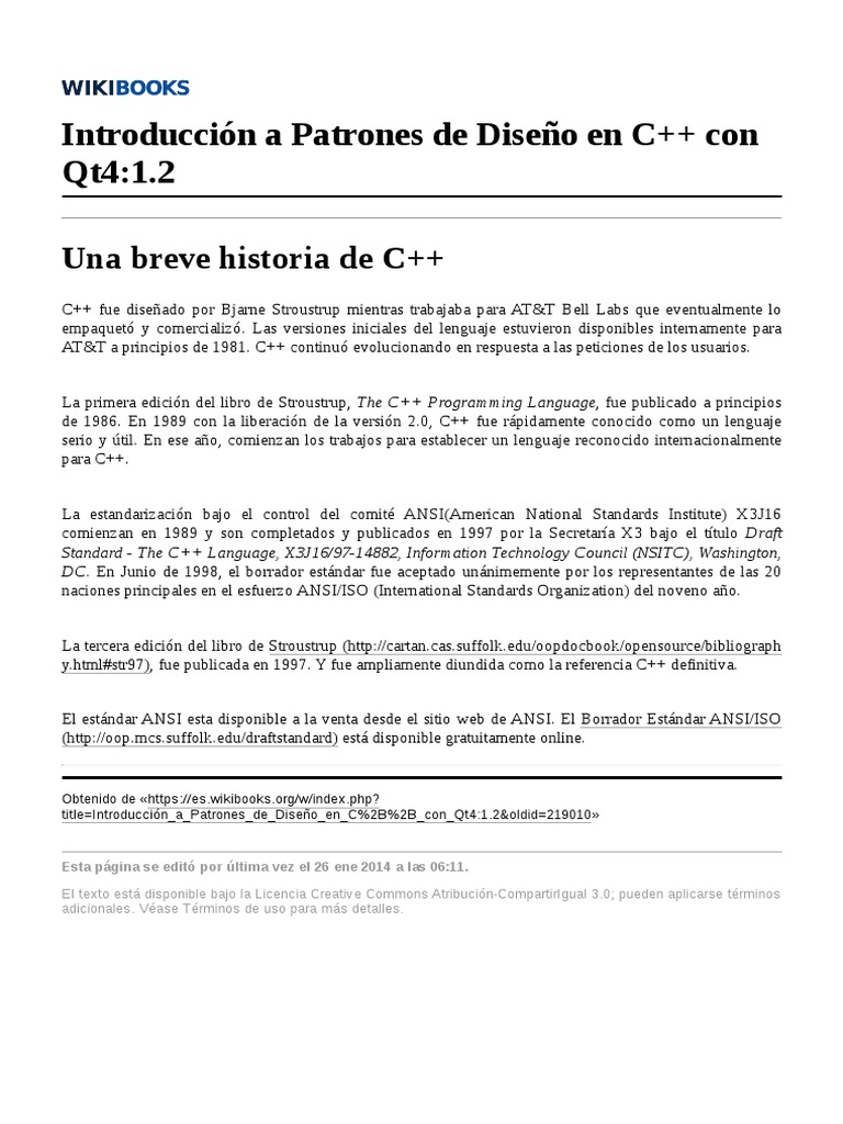 Introducción A Patrones de Diseño en C++ Con Qt4 1.2 | PDF