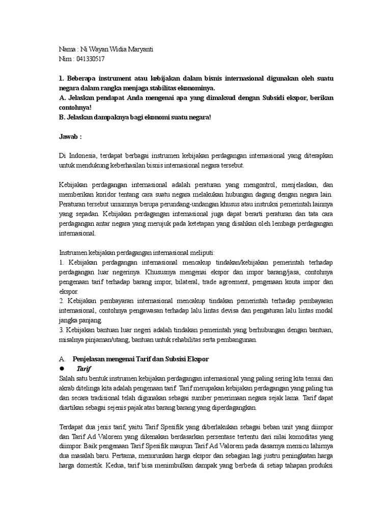 Tugas 2 Bisnis Internasional | PDF