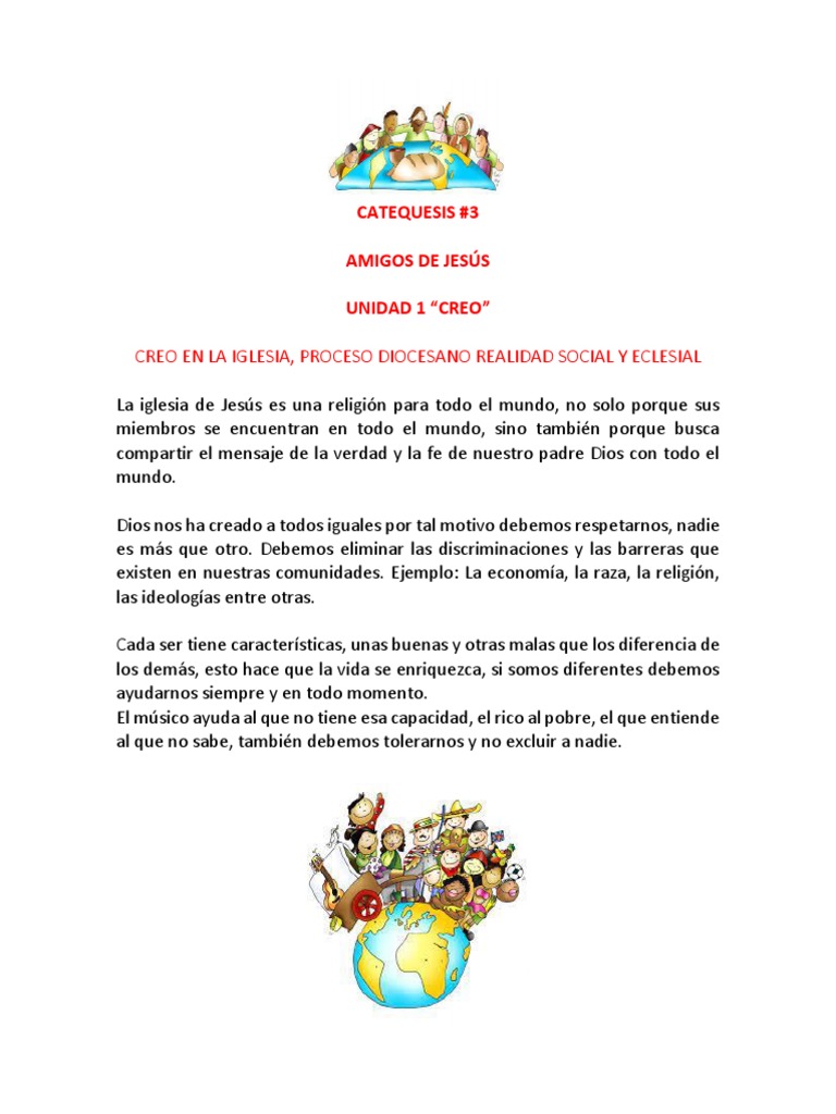 Catequesis °n 3 Creo en La Iglesia | PDF | Iglesia Católica | obispo