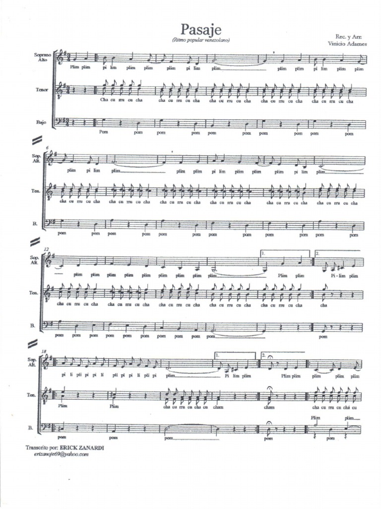 ADAMES. Pasaje SATB | PDF