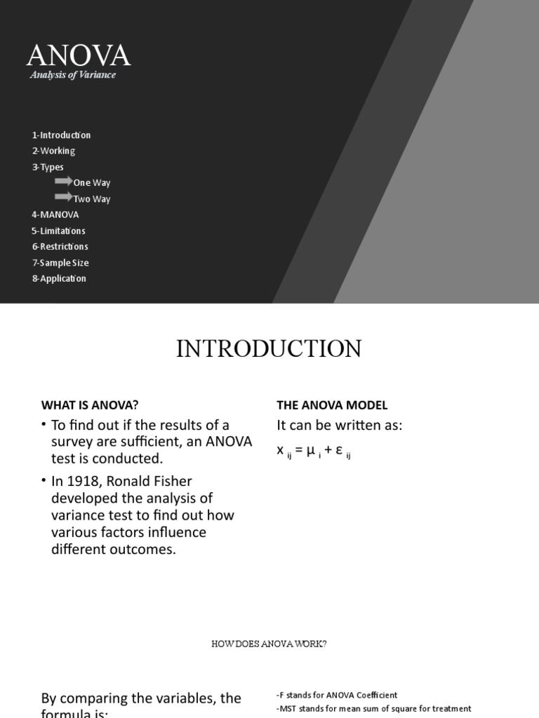 ANOVA Presentation | Download Free PDF | Analysis Of Variance | Errors And Residuals