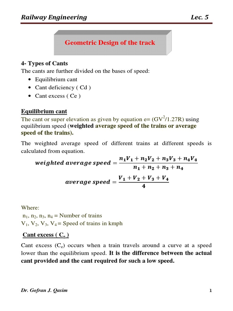 Railway Engineering Lec.5 | PDF | Land Transport | Transport