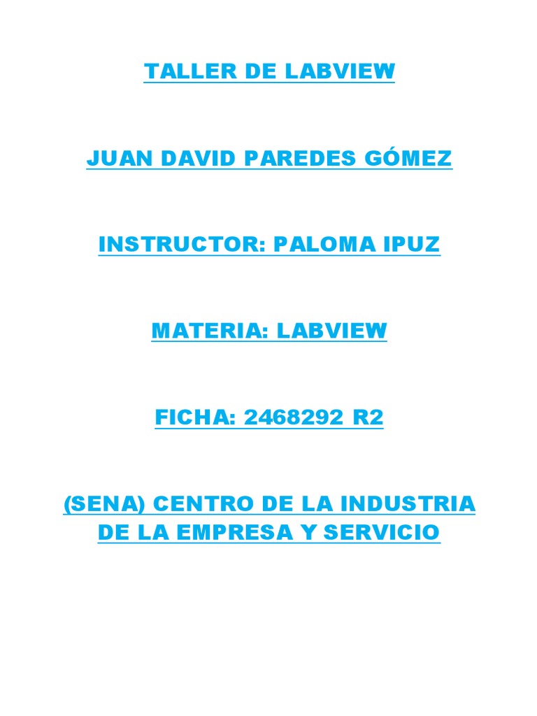 Taller de Labview | PDF | Sustracción | Informática