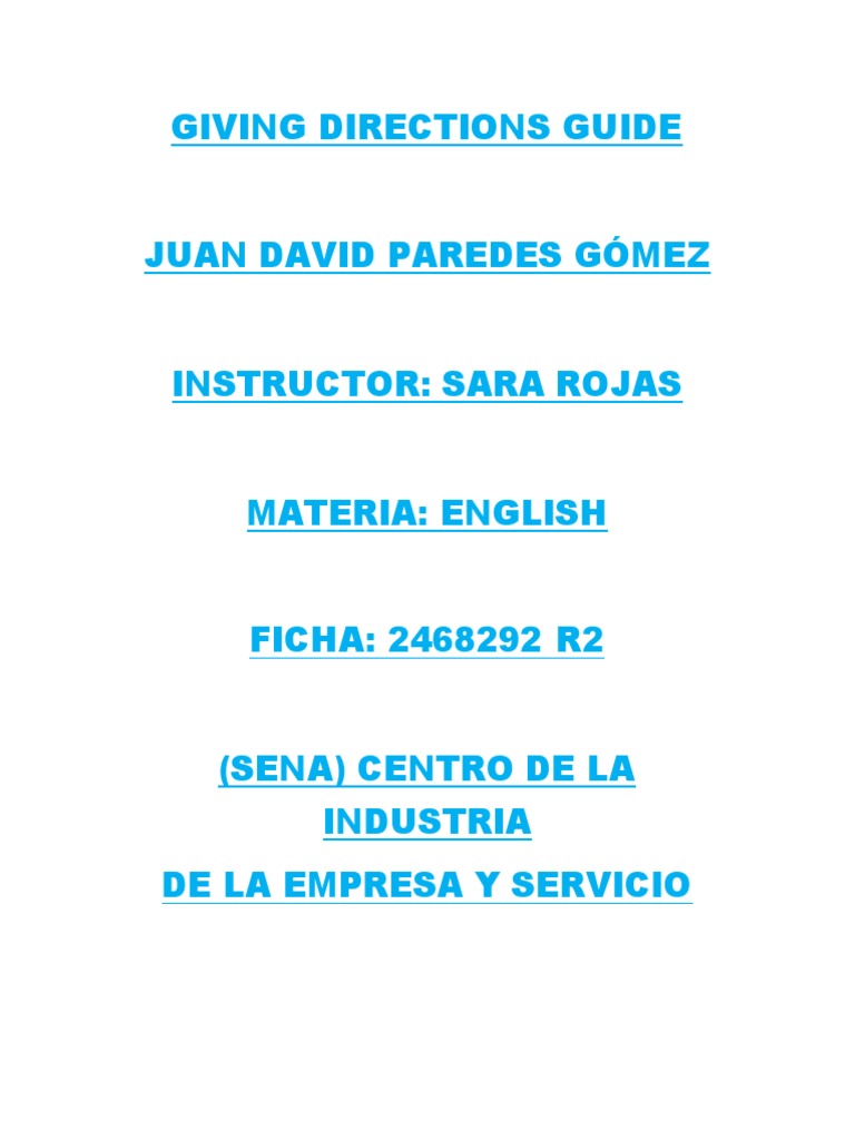 Giving Directions Guide | PDF | Informática | Tecnología