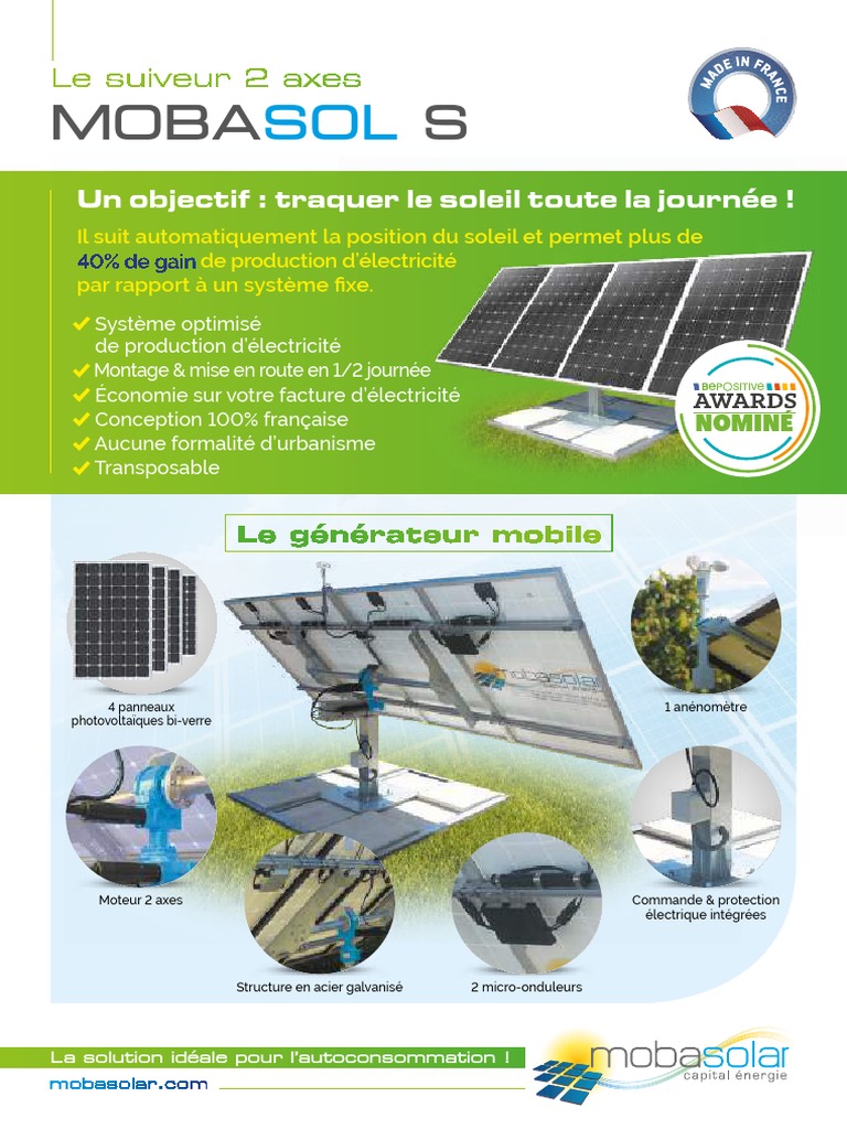 Suiveur Solaire 2 Axes MOBASOL S | PDF | Énergie solaire photovoltaïque ...