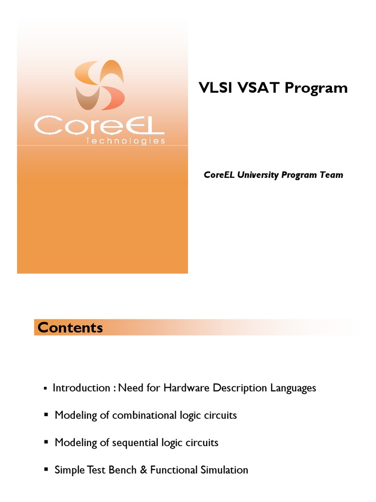 Vlsi Vsat Program: Coreel University Program Team | PDF | Hardware ...