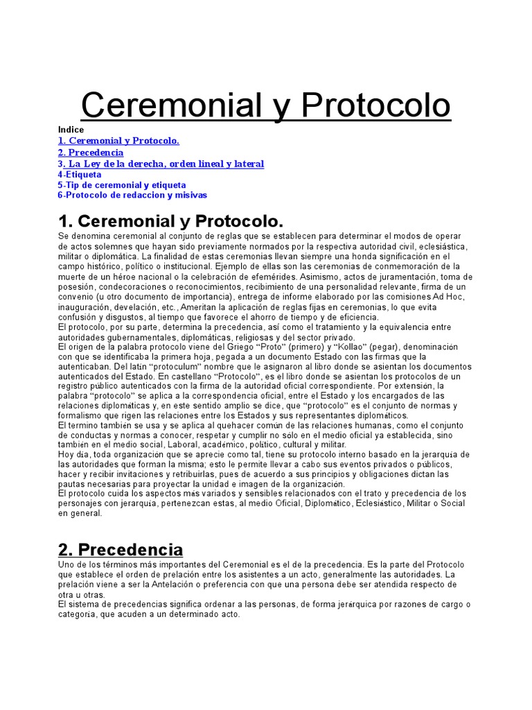 Ceremonial y Protocolo | PDF