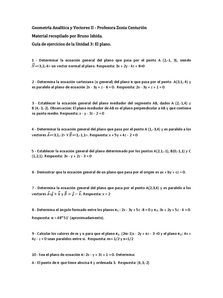 Geometría Analítica y Vectores II - El Plano | PDF Geometría Analítica y Vectores II - El Plano | PDF